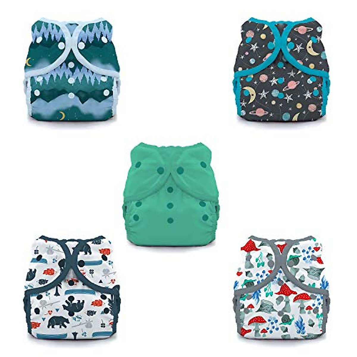 Thirsties Bundle of Adventure Cloth Diaper Collection Package, Snap Duo Wrap Cloth Diaper Cover, Bundle of Adventure Size 2