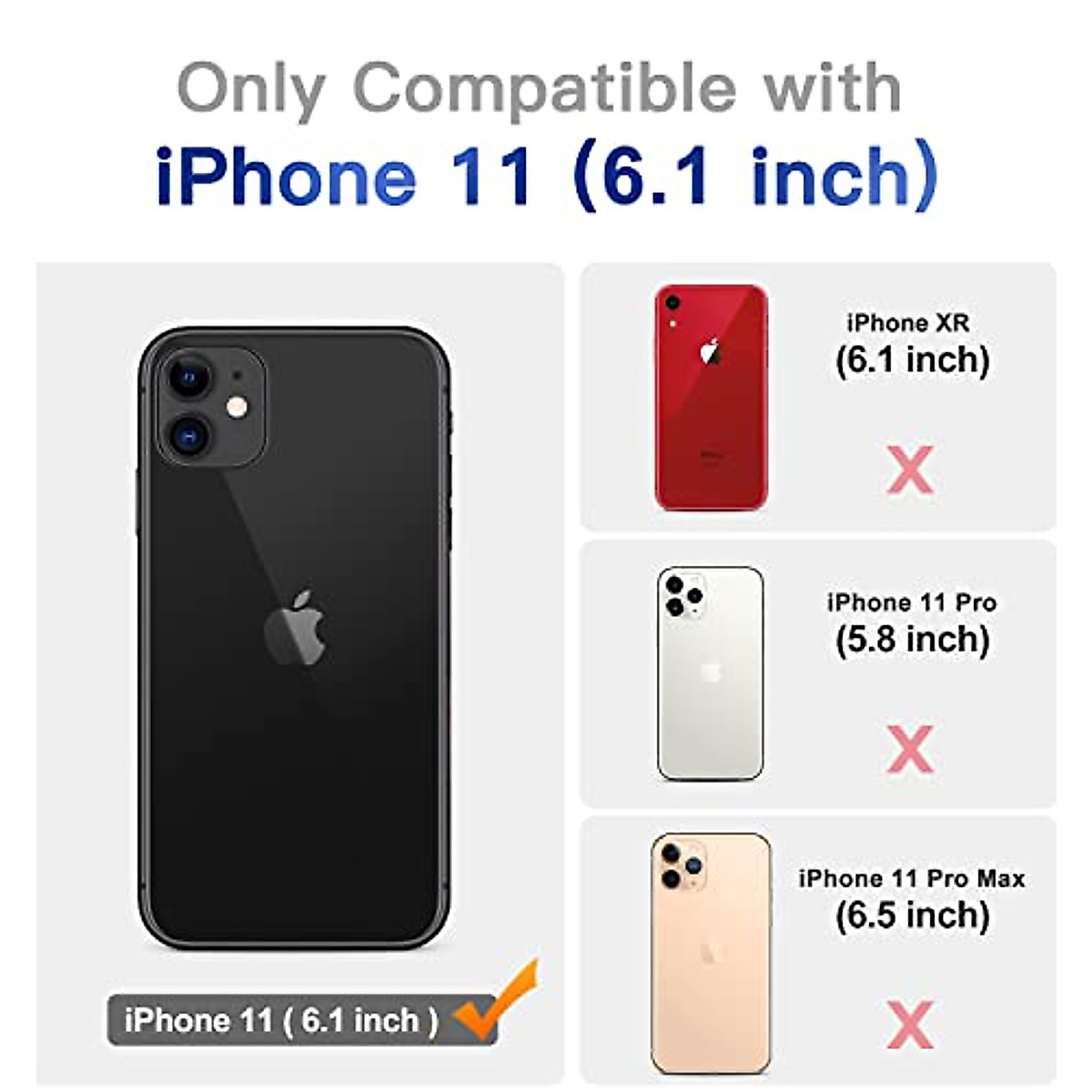 CANSHN 3 Pack Screen Protector for iPhone 11 [6.1 inch] + 3 Pack Tempered Glass Camera Lens Protector with Easy Installation Frame, Anti-Scratch, Case Friendly, 9H Hardness, HD Clear Film [6 Pack]