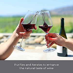 PureWine Wand Technology Histamine and Sulfite Filter, Purifier Alleviates Wine Allergies & Headaches, Stir Stick Aerates Wine - Pack of 8