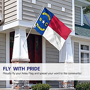 Anley Fly Breeze 3x5 Foot North Carolina State Polyester Flag - Vivid Color and Fade proof - Canvas Header and Double Stitched - North Carolina NC Flags with Brass Grommets 3 X 5 Ft
