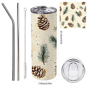 Medpol rustic christmas theme insulated tumblers coffee cup Gift，rustic christmas theme Drinking Glasses-Tea Cup-Coffee Mug tumbler with lid and straw 20 oz insulated tumbler cups