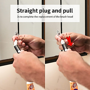 Flexforce Electric Toothbrush Suitable for Children and Adults with Replaceable AAA Battery and Brush Head, Metal Handle, Dupont Soft Hair, 180 Days, V1, Black