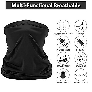VELAZZIO 4 PCS Face Cover Neck Gaiter Sun UV Protection Face Scarf Dust Wind Headwear for Fishing Hiking Cycling (Pure Blue+Pure Purple+Pure White+Pure Black)
