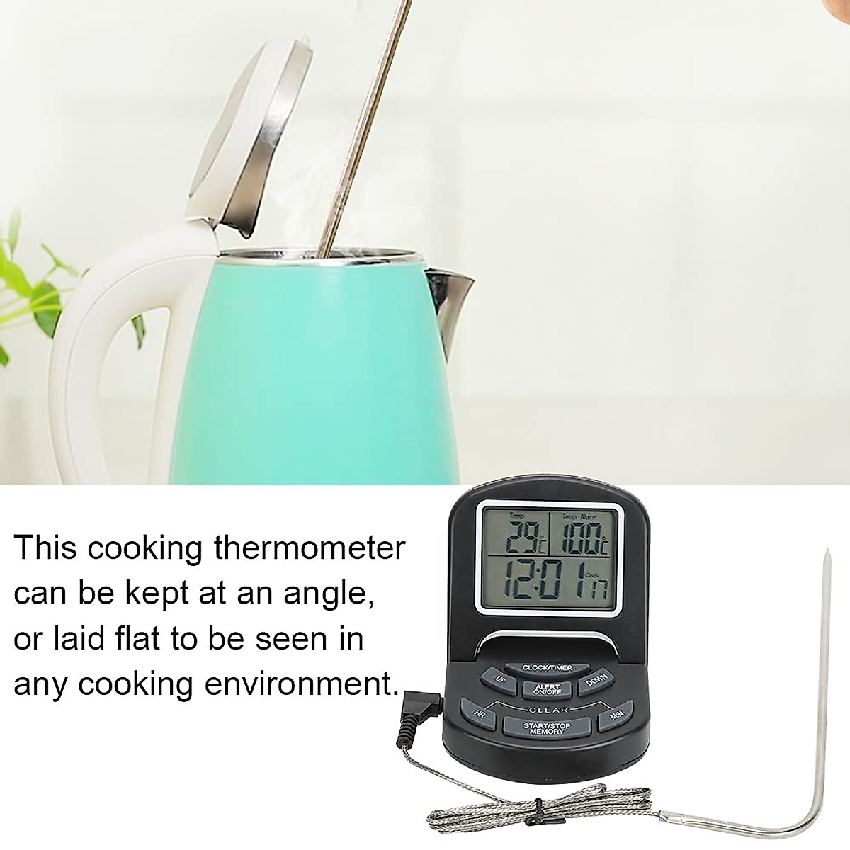 Okuyonic Probe Digital Durable Highly Accurate Cooking Timer Kitchen for Home, Digital Meat Food Thermometer, Kitchen Cooking Thermometer with Timer for Cooking