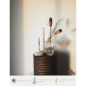 LAWA Set of 2 Vase Candle - Beautiful Handmade Pillar Unscented Soy Wax Candle Elegant Aesthetic Candle Housewarming Gift Home Room Shelf Decor Idea White