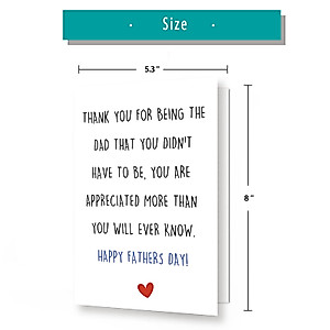 Simple Step Fathers Day Card Gift for Dad, Funny Stepdad Gifts from Stepdaughter Stepson, Humorous Card for Stepfather, Thank You Appreciation Card for Step Dad