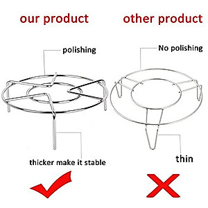 Steam Rack,Steaming Rack Stand,Steamer Basket,Heavy Duty Stainless Steel Metal Multi-function By Meleg Otthon (5.9" Diameter X2.7"High)