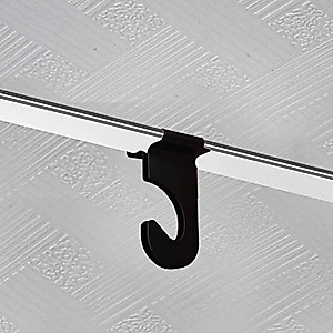 Dreecy 20 Pack Drop Ceiling Hooks for Hanging Black Heavy Duty Ceiling Hooks Ceiling Grid Clips Metal T-Bar Hooks Suspended Drop Ceiling Tiles Hooks for Classroom Office Decor Holds 15 Lbs