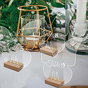 Gadpiparty 10 Sets Butterfly Shaped Clear Acrylic Place Cards Blank Wedding Signs Seating Cards with Holder Sublimation DIY Butterfly Table Number Decor Party Supplies