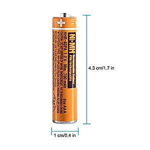 NI-MH AAA Rechargeable Battery 1.2V 700mah 8-Pack HHR-4DPA AAA Batteries for Panasonic Cordless Phones, Remote Controls, Electronics