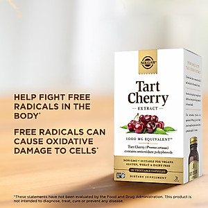 SOLGAR Tart Cherry - 90 Vegetable Capsules, Pack of 2 - Non-GMO, Vegan, Gluten Free, Dairy Free, Kosher - 180 Total Servings