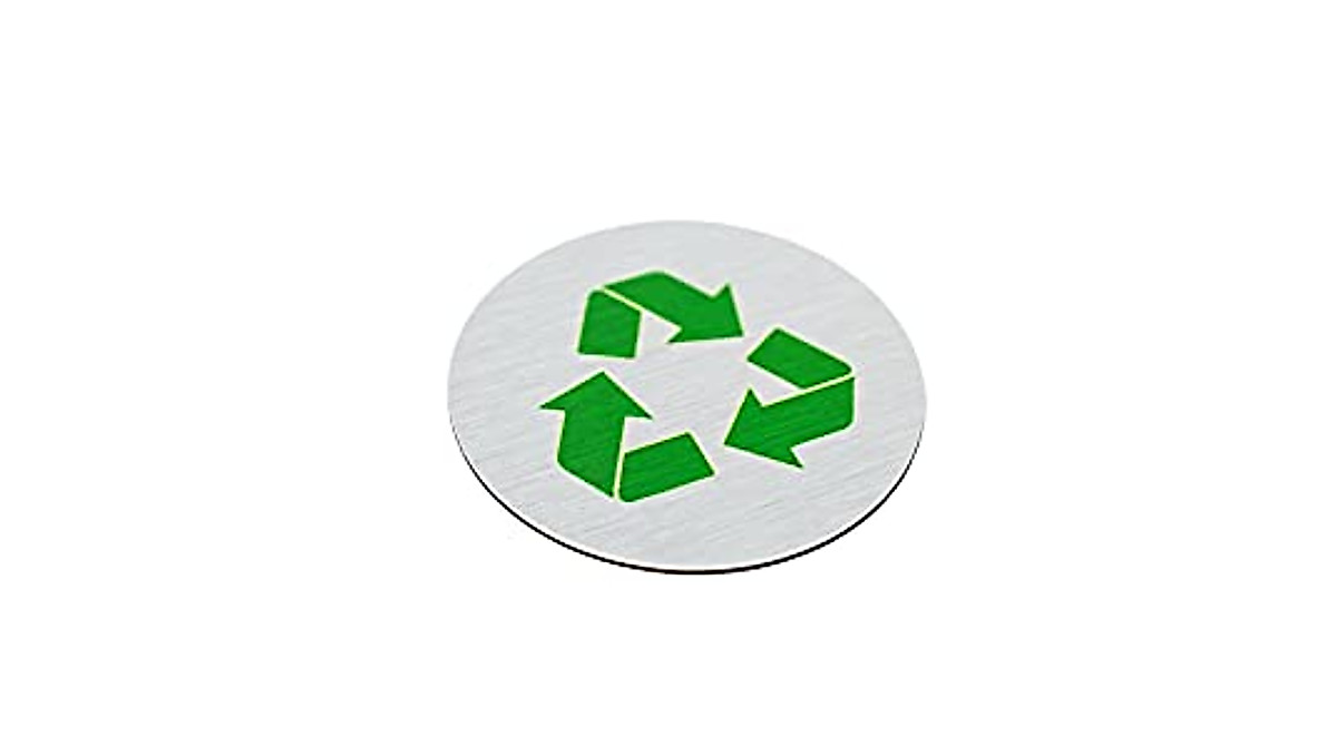 Durable 2" Round Metal Recycle Sign - Eco-Friendly & Easy to Install