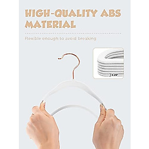 Smartor Kids Velvet Hangers 50 Pack, 14'' Inch Premium Non Slip Kids Felt Hangers for Closet, Space Saving Toddler Clothes Hanger for Youth's Childrens' Clothes Shirts, Pants, Dresses - White