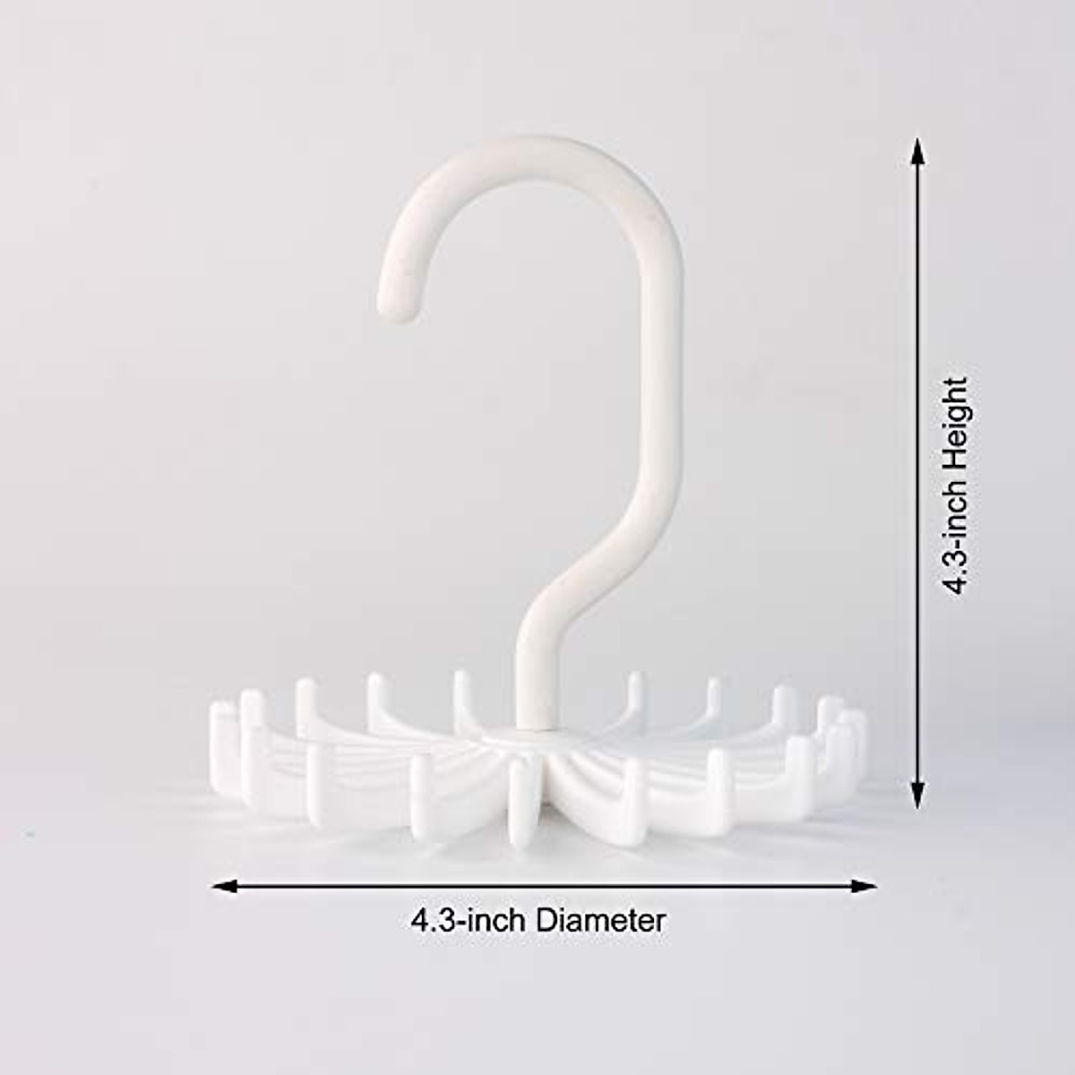 Z ZICOME 3 Pack Twirl Ties Rack Closet Organizer Tie Hanger Hook Headband Holder (White)