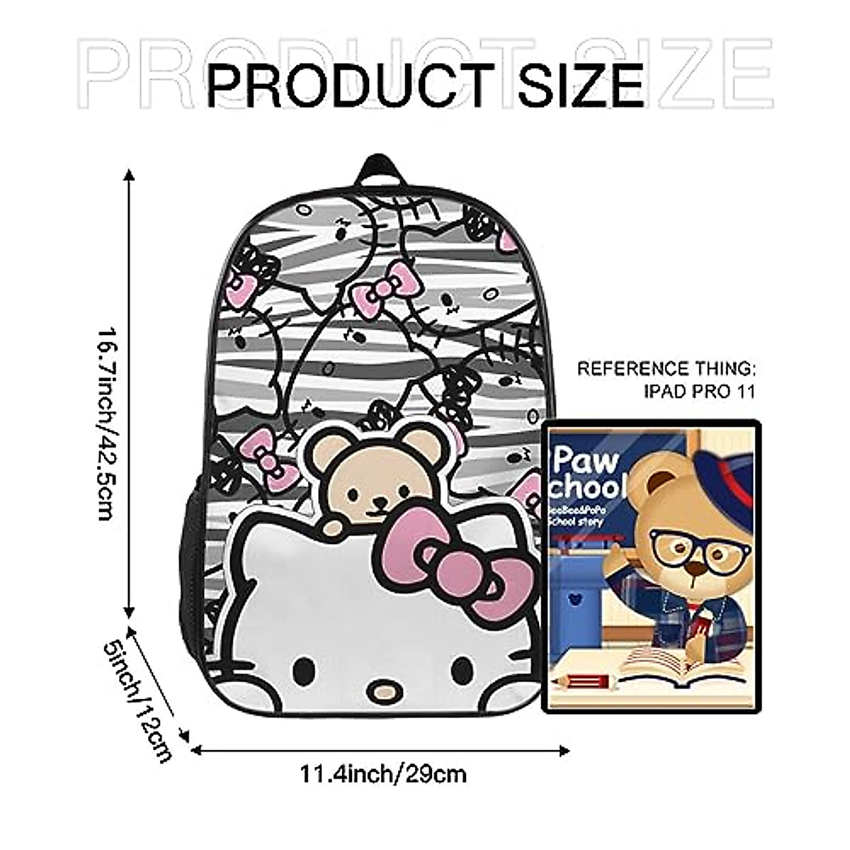 BESHT Cute Cartoon Kitty Backpack Kids Backpack Casual Bags Schoolbag For Girl Gift CAT3-One Size