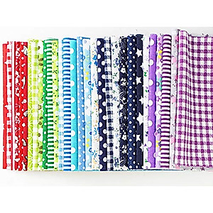 aufodara 30pcs Colorful Fabric Cotton Craft Fabrics Bundles Squares Patchwork 10"x10" (25cm x 25cm) Quilting DIY Handmade Sewing Scrapbooking