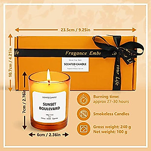 Scented Candles Set City of Stars, Endless Summer, Sunset Boulevard/Jar Candle Rose of Desert