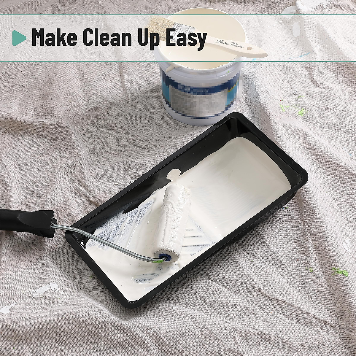 Bates- Paint Tray Liner, 4 Inch, 12 Pack, Black Paint Pans Trays, Plastic Paint Tray, Disposable Paint Tray, Paint Roller Tray, Paint Trays for Painting Walls, Roller Tray Liners, Paint Pan Liners