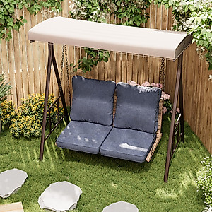 PATIOHIT Outdoor Chair Cushions Waterproof Indoor Furniture Seat Cushions Patio Cushions for Sofa Couch Outdoor Furniture with Removable Cover Deep Seat & Back Cushion (22 x 21 Inch, Sky)