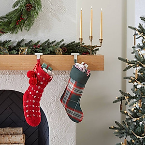 Hearth & Hand with Magnolia Christmas Stocking Collection (Sweater Fleck Jacquard Knit, Red)