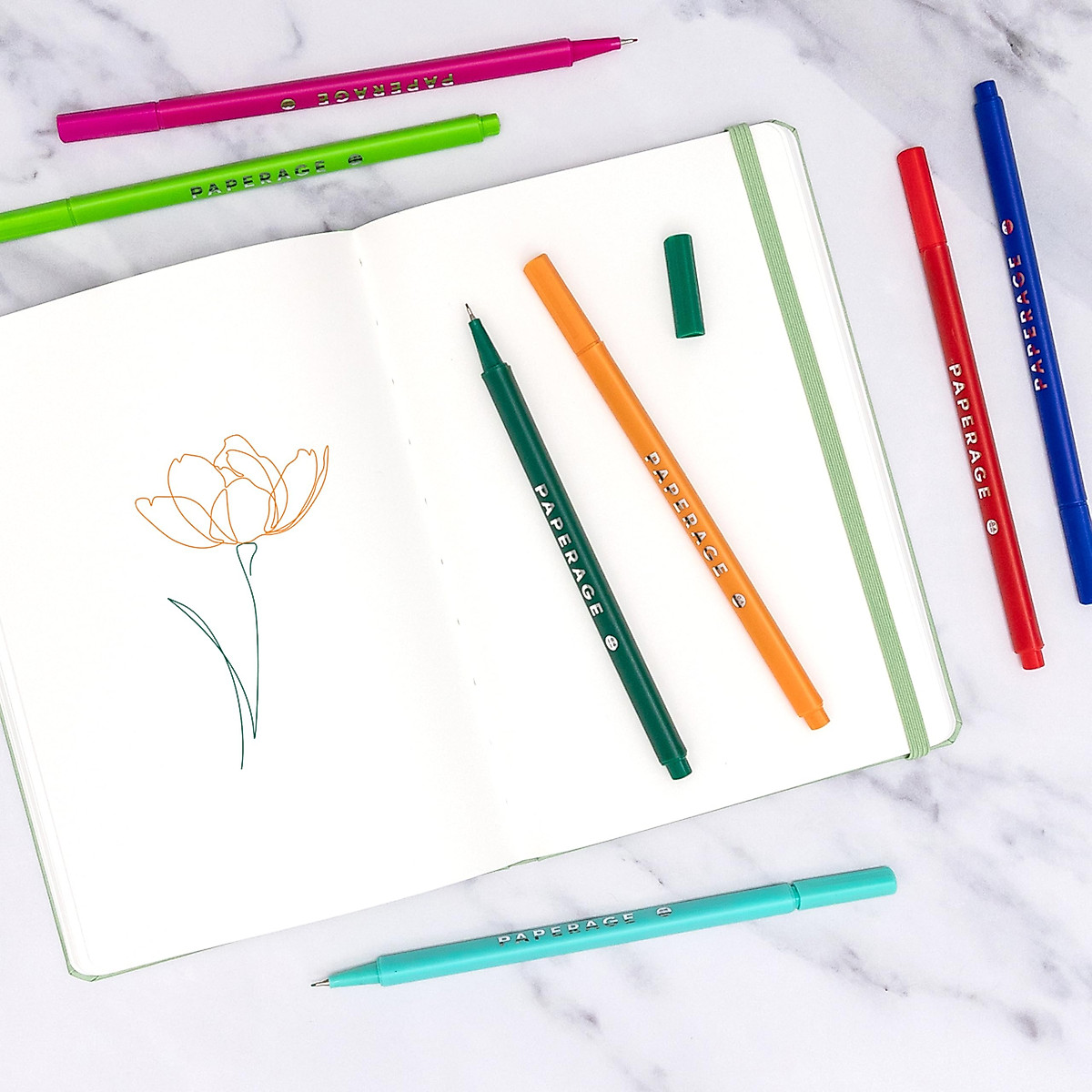 PAPERAGE Blank Journal Notebook, (Black), 160 Pages, Medium 5.7 inches x 8 inches - 100 GSM Thick Paper, Hardcover