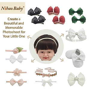 Baptism Headband for Baby Infant Toddler Girls White Christening Headband (3-12 Months)