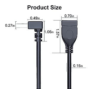 SuperSpeed USB 3.0 Male to Female Extension Data Cable Up and Down Angle 2PCS by Oxsubor(20CM,8IN)