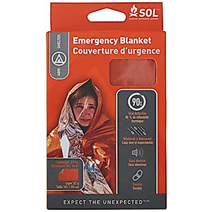S.O.L. Survive Outdoors Longer Emergency Blanket, Model Number: BMC0140-1222