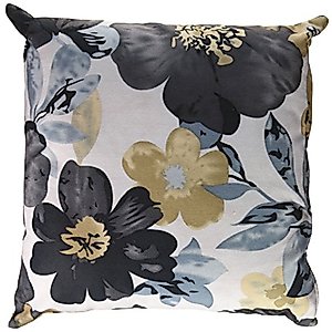 Cortesi Home Oppy Decorative Soft Velvet Square Accent Throw Pillow with Insert, 16" x 16", Blue
