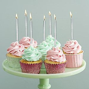 6Pcs Silver Long Thin Birthday Candles for Cake, 5.1 Inch Cake Candles, Wedding Decorations, Birthday Parties ，Cake Decorations，Party Candles, Sparkler Candles