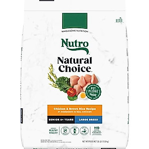 NUTRO NATURAL CHOICE Large Breed Senior Dry Dog Food, Chicken & Brown Rice Recipe Dog Kibble, 30 lb. Bag
