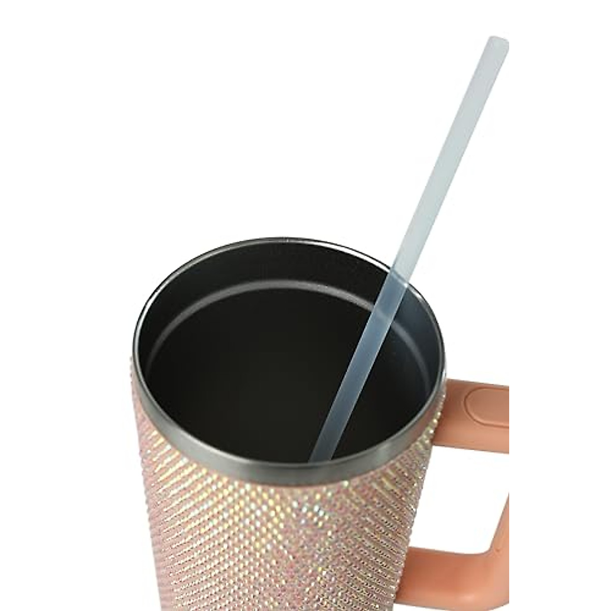 Sip+Sea Grenada 40oz Rhinestone-Encrusted Insulated Tumbler - Premium Bling Stainless Steel Water Bottle with Handle, Double Wall Vacuum Technology, Includes Leakproof Lid and Straw