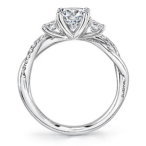1.48 Carat (ctw) moissanite engagement rings for women - 10K white gold ring moissanite rings -7