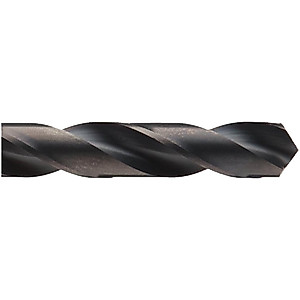 Chicago Latrobe 120 High-Speed Steel Long Length Drill Bit, Black Oxide Finish, Round Shank, 118 Degree Conventional Point, 7/16" Size (Pack of 1)