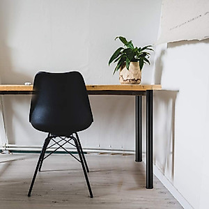 QLLY 28 inch Adjustable Metal Desk Legs, Office Table Furniture Leg Set, Set of 4 (Black)