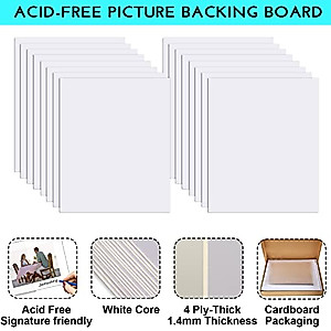 16 Pack 8x10 Picture Backing Board,JIEJIEGS Uncut White Mats Matboards for Photos, Frame, Artwork, Print,Picture,4-PLY,Acid-Free(16PCS,8X10in)