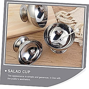 Alipis 2 Pcs Stainless Steel Dessert Cup Small Storage Shelf Glass Trifle Bowl Fruit Snack Molds Stainless Steel Ice Cream Cups Dessert Dish Sundae Bowls Dessert Bowl Salad Cup Candy Cup