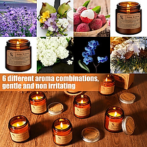 Threlaco 6 Pcs Scented Candle Soy Wax Candles Aromatherapy Candles for Women 6 Scents Long Lasting Soy Candle Gift Set in Glass Jar for Men Birthday Coworker Employee Anniversary