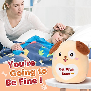 WEWILL 12’’ Get Well Soon Puppy Soft Plush Pillow Cute Get Well Dog Stuffed Animal Toy Gifts for Toddler Kids Boys Girls