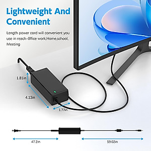 12V Power Cord for Dell Monitor 22'' 23'' 24'' 27"; Dell S2316H, S2316M, S2340L, S2340M, S2440L, S2740L, S2240L, S2240T, S2240M, S2216H, S2216M, S2340MC Monitor Power Supply Cord Replacement