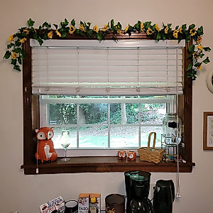 4Pcs 31.2FT Artificial Sunflower Vines Decor Faux Sunflowers Garland Faux Hanging Flowers for Home Wedding Party Decoration