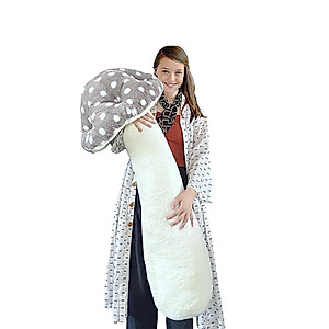 Hofun4U Mushroom Plush Pillow - 51 inch Mushroom Shaped Stuffed Long Pillow - Mushroom Plush Body Pillow - Christmas Birthday Sofa Home Decoration (Grey)