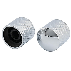 Musiclily Metric 6mm Metal Guitar Dome Knobs Volume Tone Control Knobs for Fender Telecaster Electric Guitar Precision P-Bass,Chrome (4 Pieces)