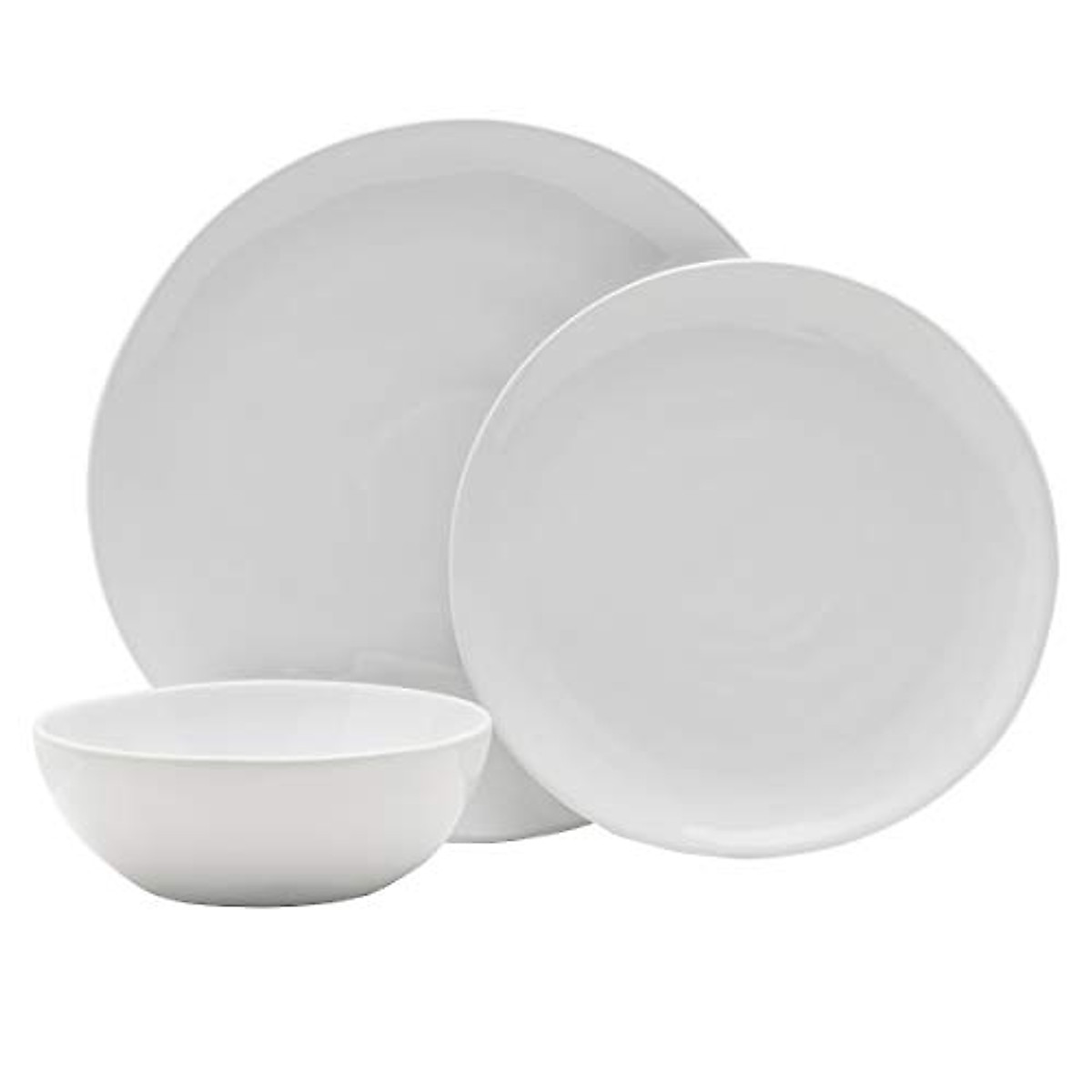 Everyday White by Fitz and Floyd Organic 12 Piece Dinnerware Set, Service for 4