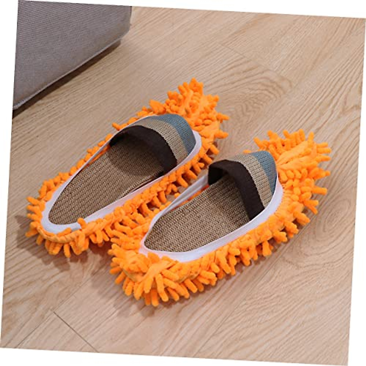 Cleaning Mop 4 Pcs Floor Cleaner Mop Cleaning Mops Floor Mops Slippers Lazy Mop Slippers Floor Cleaning Slipper Lay Shoe Cover Orange Washable The Lazy Dust Mop Slipper Mop Cap