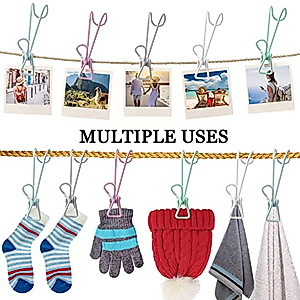 12PCS Clothes pins with Hook,Long Tail Hanging Clips Mini Clothespins for Photos Food Packages Kitchen Bathroom Offices (11)
