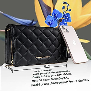 Geermolan Crossbody Bags for Women, Small Shoulder Bag Cell Phone Wallet Purse and handbags with Card Slots Black