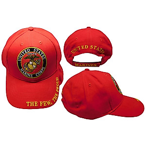 United States Marine Corps The Few The Proud Red Adjustable Embroidered Cotton Hat Cap - Officially Licensed