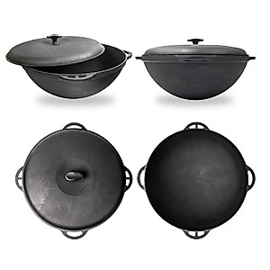 Dutch Oven Pot with Lid Syton 31.7 Quarts (30 L) - Camping Dutch Oven - Cast Iron Cookware Set - Uzbek Kazan Cast Iron – Premium Camping Cookware
