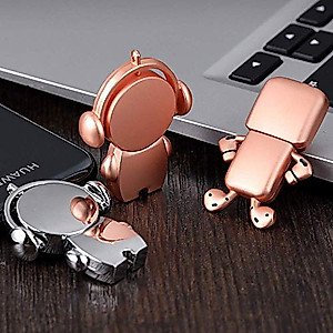Novelty Cute Cartoon Flash Drive 64GB Thumb Drive Memory Stick for PS4/PC/Laptop/Computer/External Storage Data/Photo/Video(Silver-Smile)